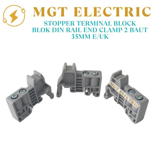 Jual Stopper Terminal Block Blok Din Rail End Clamp 2 Baut 35MM E/UK ...