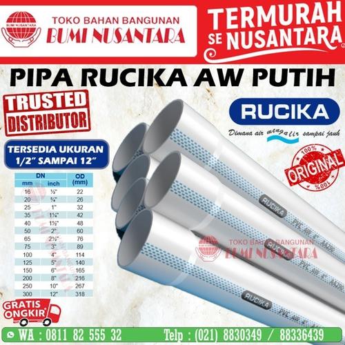 Jual Pipa Rucika 4 Inch AW Putih 4 Meter Wavin Pralon Air Garis Biru 4 ...