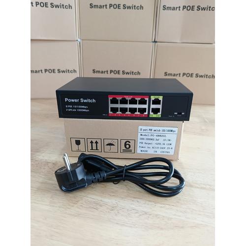 Jual Switch hub POE 8 ports plus 2 ports uplink 100mbps full poe Switch ...