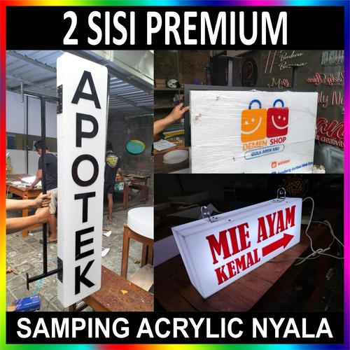 Jual Neon Box Kotak 1 & 2 Sisi Acrylic PVC LED Free Design Murah Meriah ...