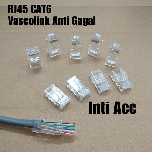 Jual Vascolink Konektor RJ45 CAT6 Anti Gagal RJ 45 Tembus CAT6 ...
