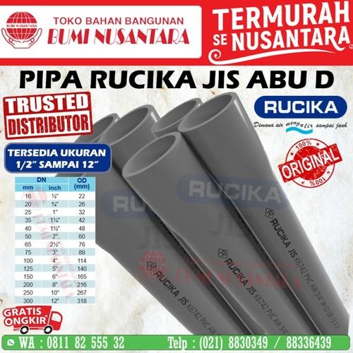 Jual Pipa Rucika Abu 6" D Inch 4 Meter JIS Peralon PVC Pipe Air Ori ...