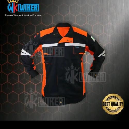 Jual Wearpack semi jaket hitam orange/wiker/seragam kerja - Hitam ...