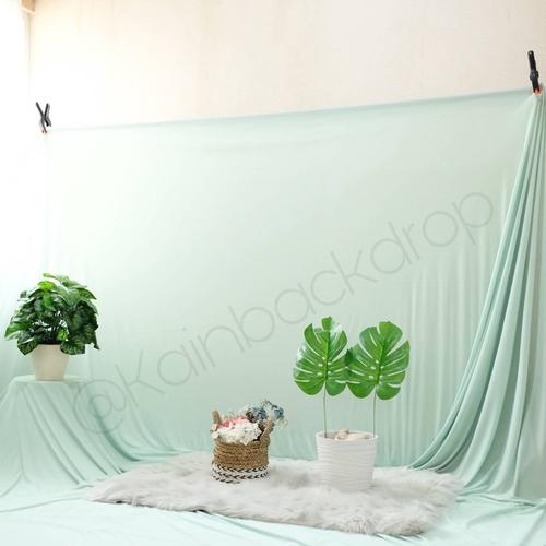 Promo KAIN BACKDROP BACKGROUND DEKORASI HIJAU MINT KAIN DECOR PHOTO LBR ...