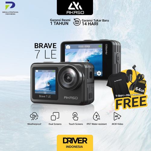 Promo AKASO Brave 7 LE Kamera Action Camera 4K 30FPS 20MP Dual Screen ...