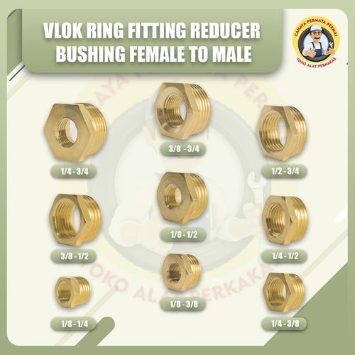 Promo Vlok Ring Kuningan (Bushing) Drat Luar 3/4" x Drat Dalam 1/2 ...
