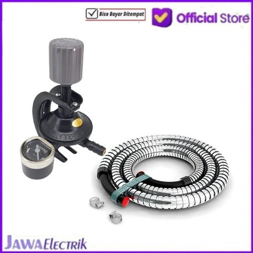 Jual PAKET SELANG 1.8M + REGULATOR KEPALA GAS DESTEC COM 201M ( Meteran ...