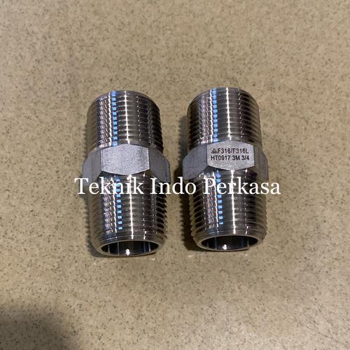 Jual Double nepel 1/2" inch Sus 316 #3000 Double nepple NPT - Jakarta ...