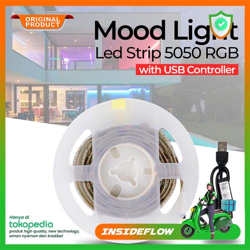 Jual Mood Light Led Strip 5050 RGB 2M with USB Controller - Jakarta ...