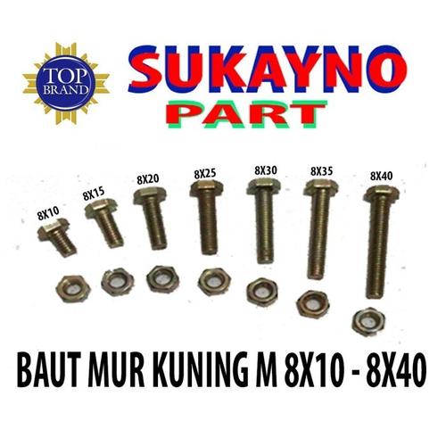 Jual Baut+Mur+ring plat Hex Kuning BMK 8x35 Kunci 12 Galvanis - Kab ...