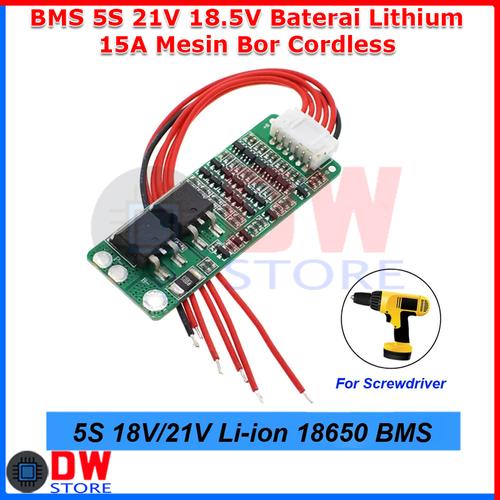 Jual BMS 5S 15A 21V 18.5V Baterai Lithium 18650 Mesin Bor Drill ...
