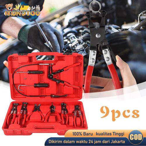 Jual 9pcs Set Tang Pembuka Klem Selang Flexible Hose Clamp Pliers Set ...