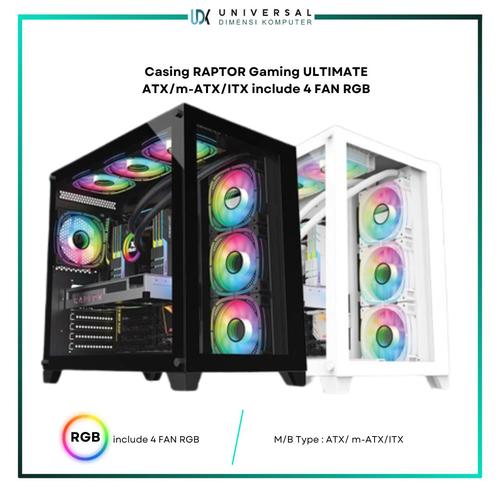 Jual Casing RAPTOR Gaming ULTIMATE - Casing ATX/m-ATX/ITX include 4 FAN ...