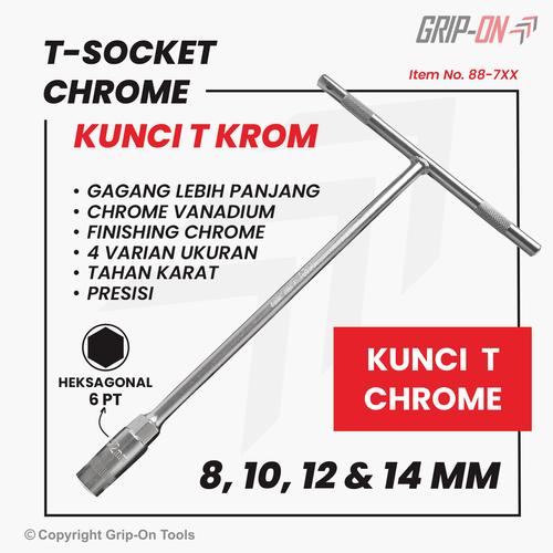 Jual Grip-On T-Socket Chrome Kunci Soket T Chrome / Kunci T Krom ...