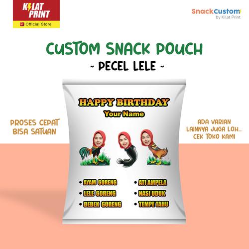Jual Snack Custom Foto Teks Bungkus Pouch Jumbo Pecel Lele Edition ...