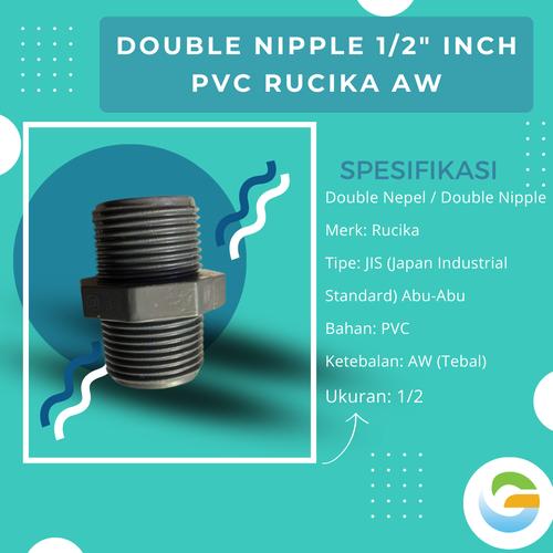 Jual Double Nepel / Double Nipple 1/2" inch PVC RUCIKA AW / Nepel Drat Luar - Kota Medan ...