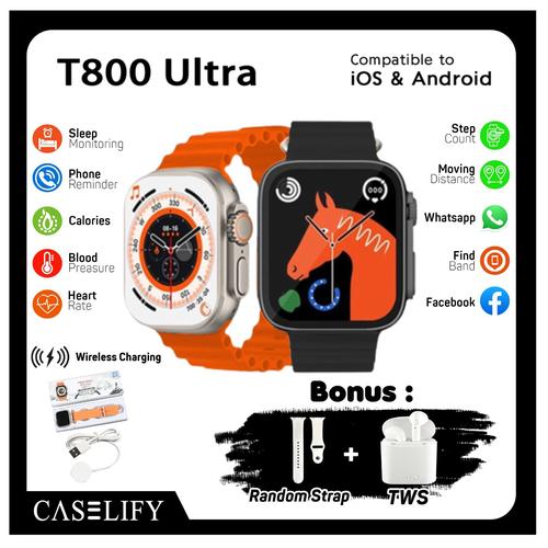 Jual ORIGINAL T800 ULTRA BLUETOOTH SMARTWATCH SERIES 8 FULL SCREEN ...