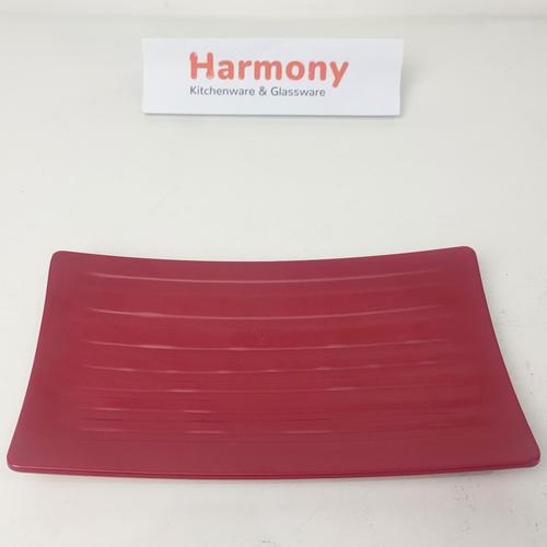 Jual Vanda Piring Tembikar Segi 8,5 Inch Dark Red Piring Saji Melamine ...