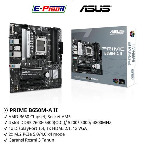 Jual ASUS PRIME B650M-A II Motherboard AMD B650 AM5 DDR5 - Kota ...