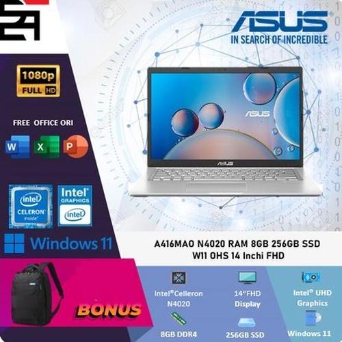 Jual Asus Vivobook 14 A416MAO N4020 8GB 256GB SSD W11+OHS 14 Inchi FHD ...