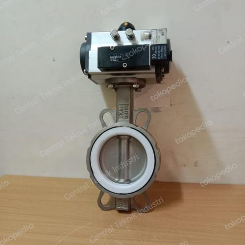 Jual Butterfly Valve 4" inch Stainless Pneumatic Actuator+Solenoid ...