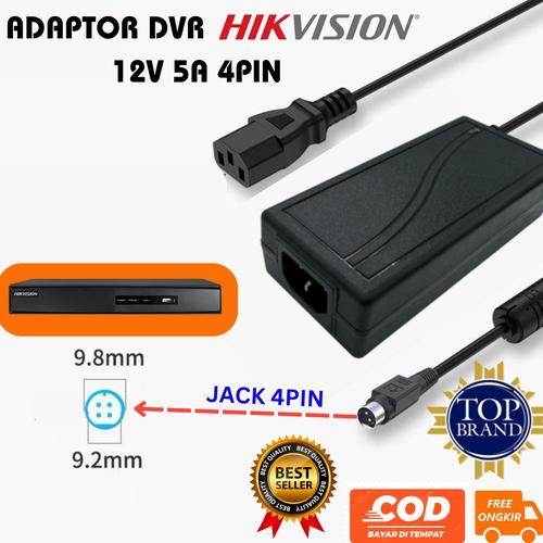 Jual Adaptor 12V 5A 4 Pin untuk Hikvision DVR / Adapter 4 pin 12 Volt 5 ...