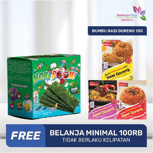 Jual NorIBoom 1 BOX ISI 12 / Nori Sachet Seaweed Snack 3g Halal ...