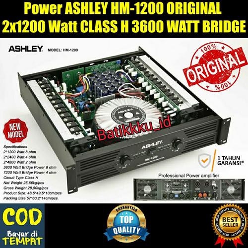 Jual Power ASHLEY HM 1200 HM1200 ORIGINAL 2x1200 WATT 2CH CLASS H ...