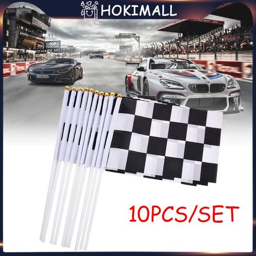 Jual Bendera Balap/Bendera Tangan Motif Catur Kotak Hitam/Race Hand ...