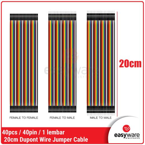 Jual 20cm Kabel Jumper Arduino Dupont Cable 20cm isi 40pcs 2.54mm ...