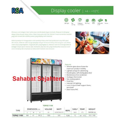 Jual Display Cooler RSA TOPAZ 1100 Kulkas Showcase 3 Pintu - Jakarta ...