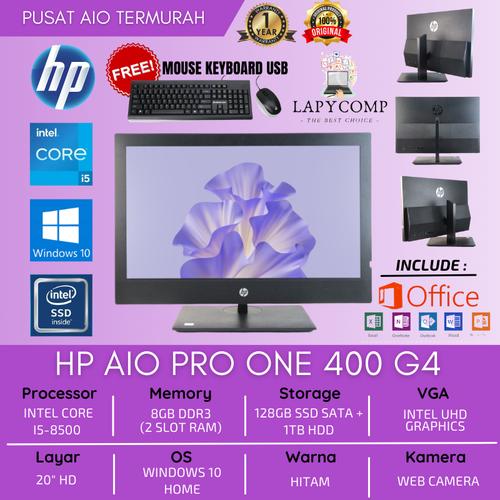 Jual PC DEKSTOP HP AIO PRO ONE 400 G4 i5-8500/8GB/1TB+128GB SSD/20 ...