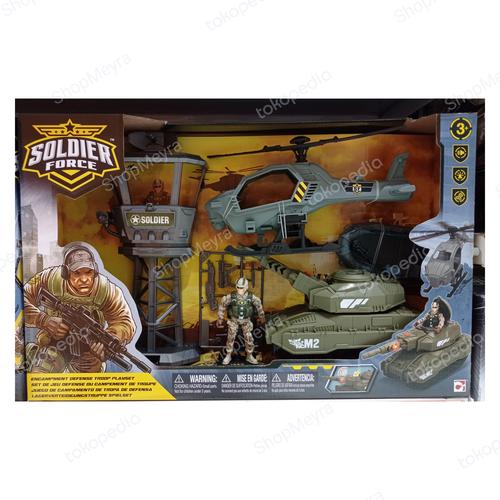 Jual Soldier Force Encampment Defense Troop Playset - Mainan Tank ...