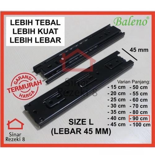 Jual Rel Laci BALENO 90 CM Double Track / FULL Extension Ball bearing ...