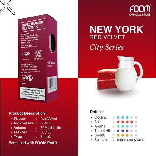 Jual Foom City Series - Foom New York Red Velvet Saltnic 30Ml 30Mg by ...