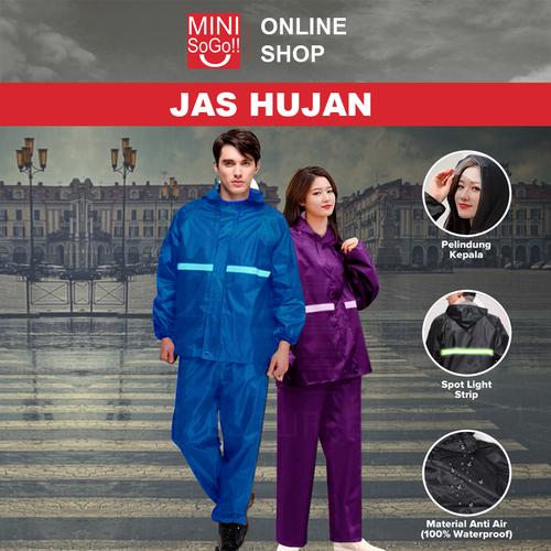 Promo Jas Hujan Stelan Dewasa Pria Wanita / Jas Hujan Tebal - XXL ...