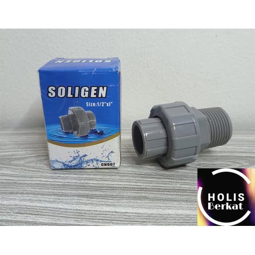 Jual Watermur Drat Luar 1" x Polos 1/2" Water Mur PVC Pompa Air SOLIGEN ...