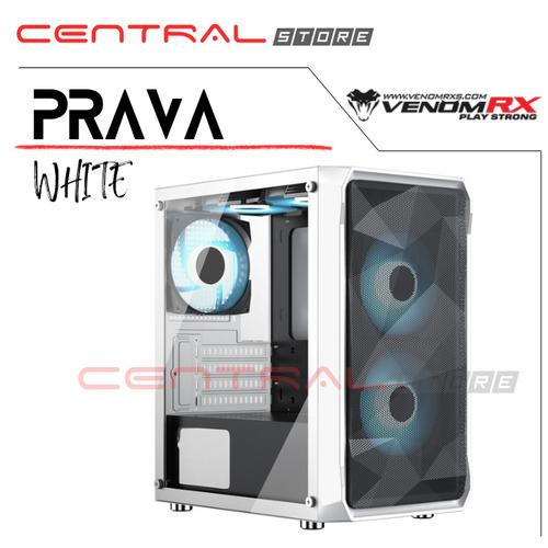 Jual CASING VENOMRX PRAVA + 2 FAN Tempered Glass Side M-ATX Gaming Case ...