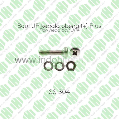 Jual Baut Mur Ring JP M4 x 60 mm SS304 bolt pan head screw 1 SET stainless - Kab. Bekasi ...