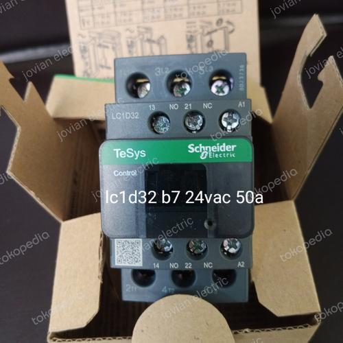 Jual kontaktor Contactor schneider lc1d32b7 24v 50a 3p lc1d 32f7 original - Jakarta Barat ...