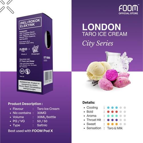 Jual Foom City Series - Foom London Taro Ice Cream Saltnic 30Ml 30Mg ...