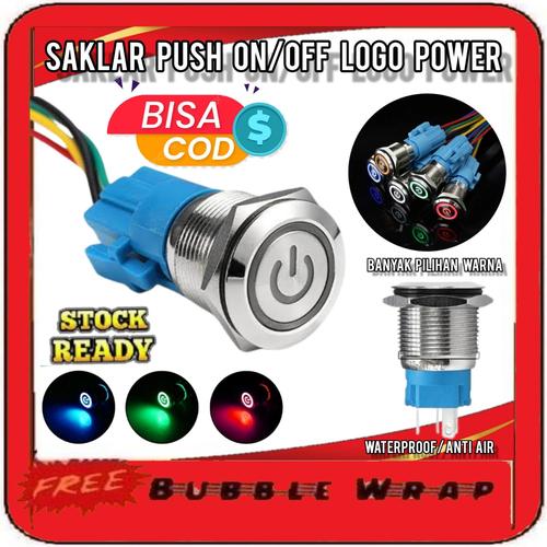 Jual Saklar On Off LED Stainless Push Button Waterproof Tombol Switch ...