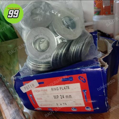 Jual M24 ring plat putih galvanis wp / washer plate putih 24mm per pcs ...