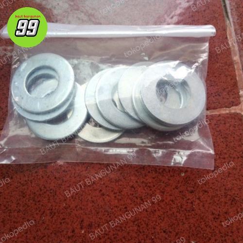 Jual M22 ring plat putih galvanis wp / washer plate putih 22mm per pcs ...