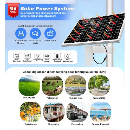 Promo Solar panel CCTV 40WP Kit tenaga surya CCTV Imou Cruiser 4G ...