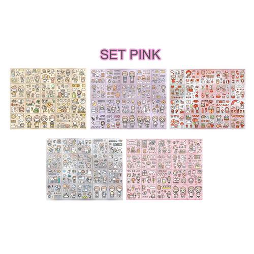 Jual Set pink 100 lembar set sticker happy day sticker diy scrapbook ...