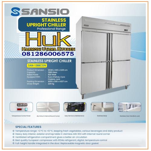 Jual SANSIO UPRIGHT CHILLER 4 DOORS / 4 PINTU STAINLESS TIPE SAN-1388 ...
