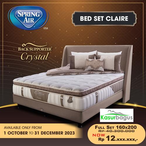Promo Spring Air Kasur Springbed Crystal + BedSet Claire 160 180 200 ...