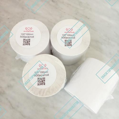 Jual Label Barcode 100x100 / Kertas Sticker Thermal Resi 100x100MM ...