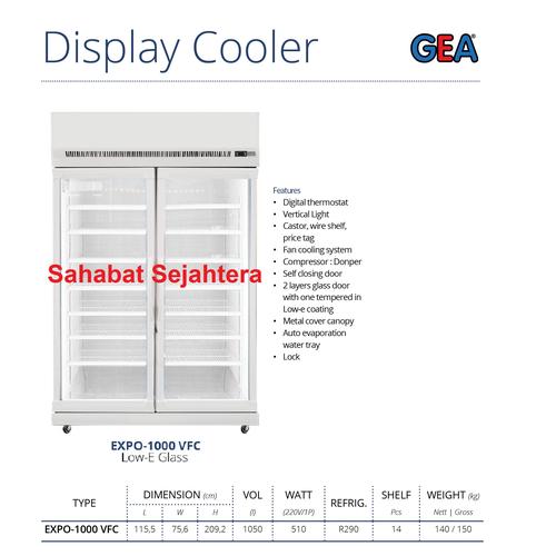 Jual Display Cooler GEA TIPE EXPO-1000 VFC Kulkas Showcase 2 Pintu ...